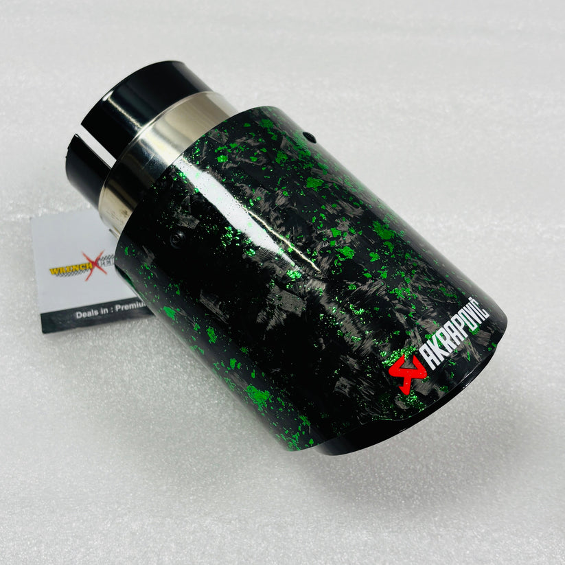 Akrapovic Exhaust Tip | Green Forged Carbon Single Tip – wrenchxperts